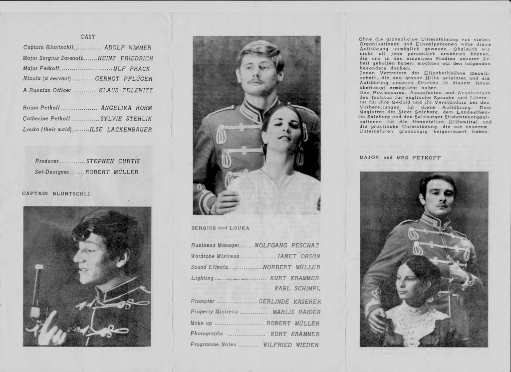 1969 - "Arms and the Man" by George Bernard Shaw - English Drama Group ...